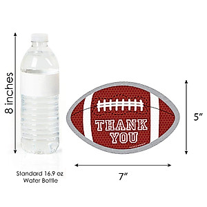 Big Dot of Happiness End Zone - Football - Shaped - Baby Shower or Birthday Party Thank You Note Cards with Envelopes - Set of 12