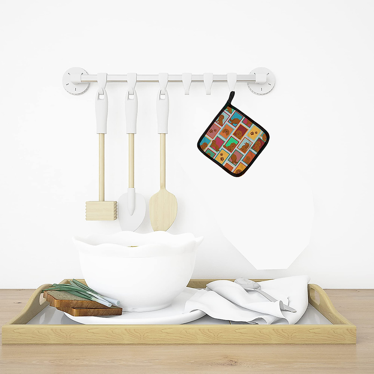 Caroline's Treasures MLM1151PTHD Lots of Ruby Cavalier Spaniel Pair of Pot Holders Kitchen Heat Resistant Pot Holders Sets Oven Hot Pads for Cooking Baking BBQ, 7 1/2 x 7 1/2