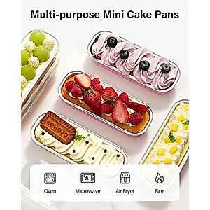 Kootek Mini Loaf Pans with Lids, 50 Pack Disposable Rectangle Mini Aluminum Foil Cake Pans Tins for Baking Mini Loaf Brownie Bread Cake Ramekins
