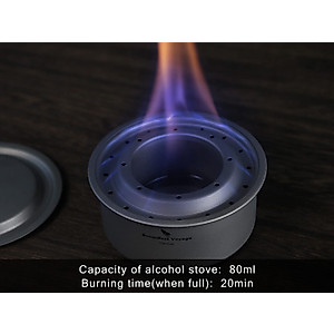 Boundless Voyage Titanium Alcohol Stove Spirit Burner with Fire Cover Outdoor Wood Stove with Stands Brackets Camping Multi-Fuels Ultralight Backpacking Stove (Stove Only)