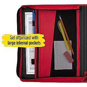 Five Star 1-1/2 Inch Zipper Binder, Ring Binder, Red (72356)
