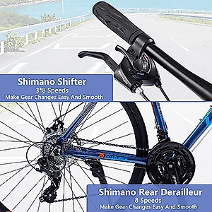 MAKELEN Road Bike for Men and Women Alloy Frame City Bicycle 700 c Wheel Set / 24 Speed/Disc Brake Navy&Blue