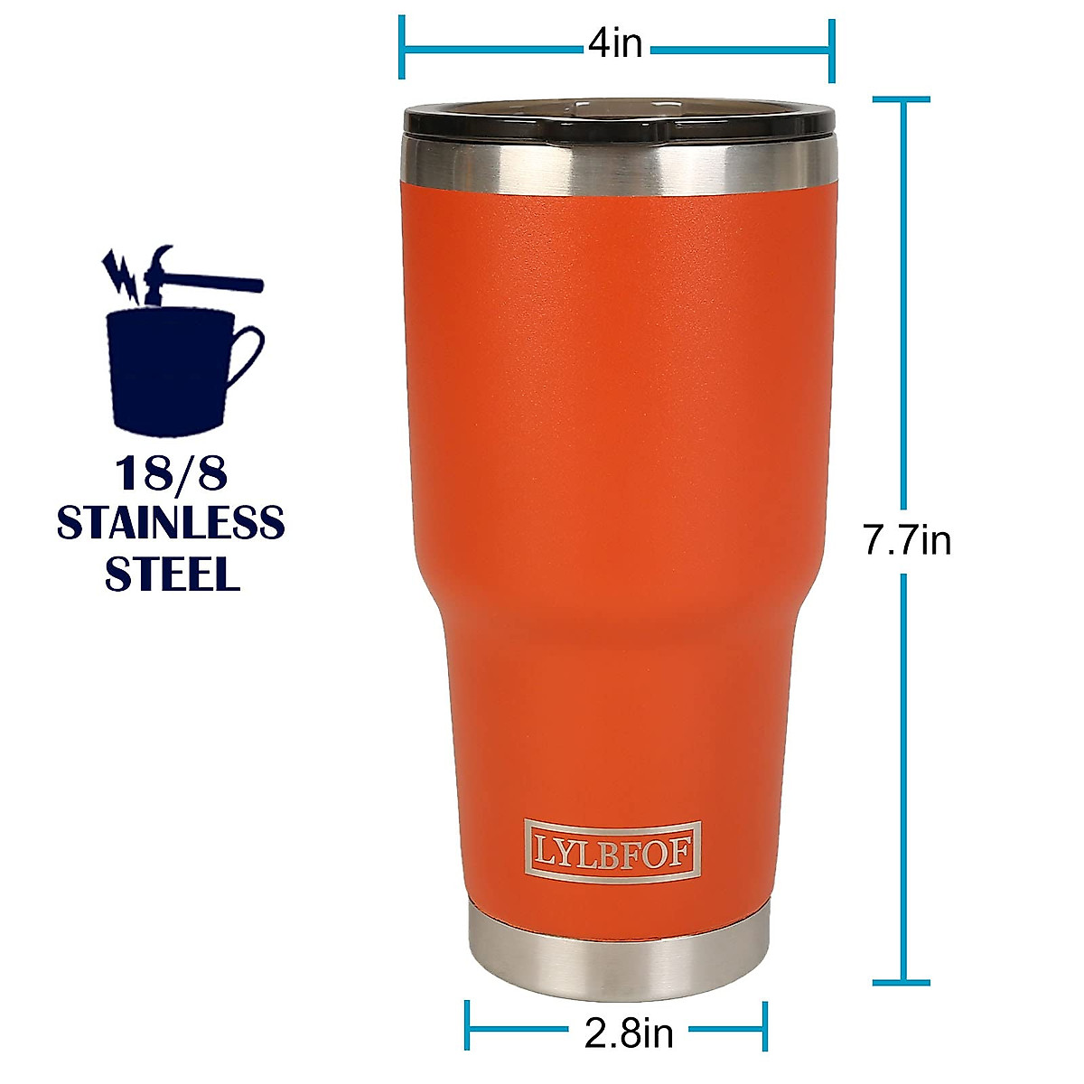 LYLBFOF Insulated Tumblers, 30 oz Stainless Steel Tumbler with Lid Double Wall Travel Water Bottle Cup Coffee Mug for Ice and Hot Beverage