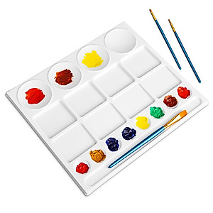 Amazon Basics 20-Well Paint Tray Palettes, White