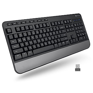X9 Multimedia USB Wireless Keyboard - Take Control of Your Media - Full-Size Ergonomic Computer Keyboard Wireless with Wrist Rest - Cordless Keyboard for Laptop PC and Chrome