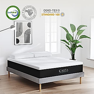 CHITA Full Size Hybird Mattress,10 Inches Gel-Infused Mattress,Fiberglass Free 7 Zone Pocket Spring Mattress,Mattress in a Box,100 Night Trial-10 Years WarrantyCertiPUR-US Certified