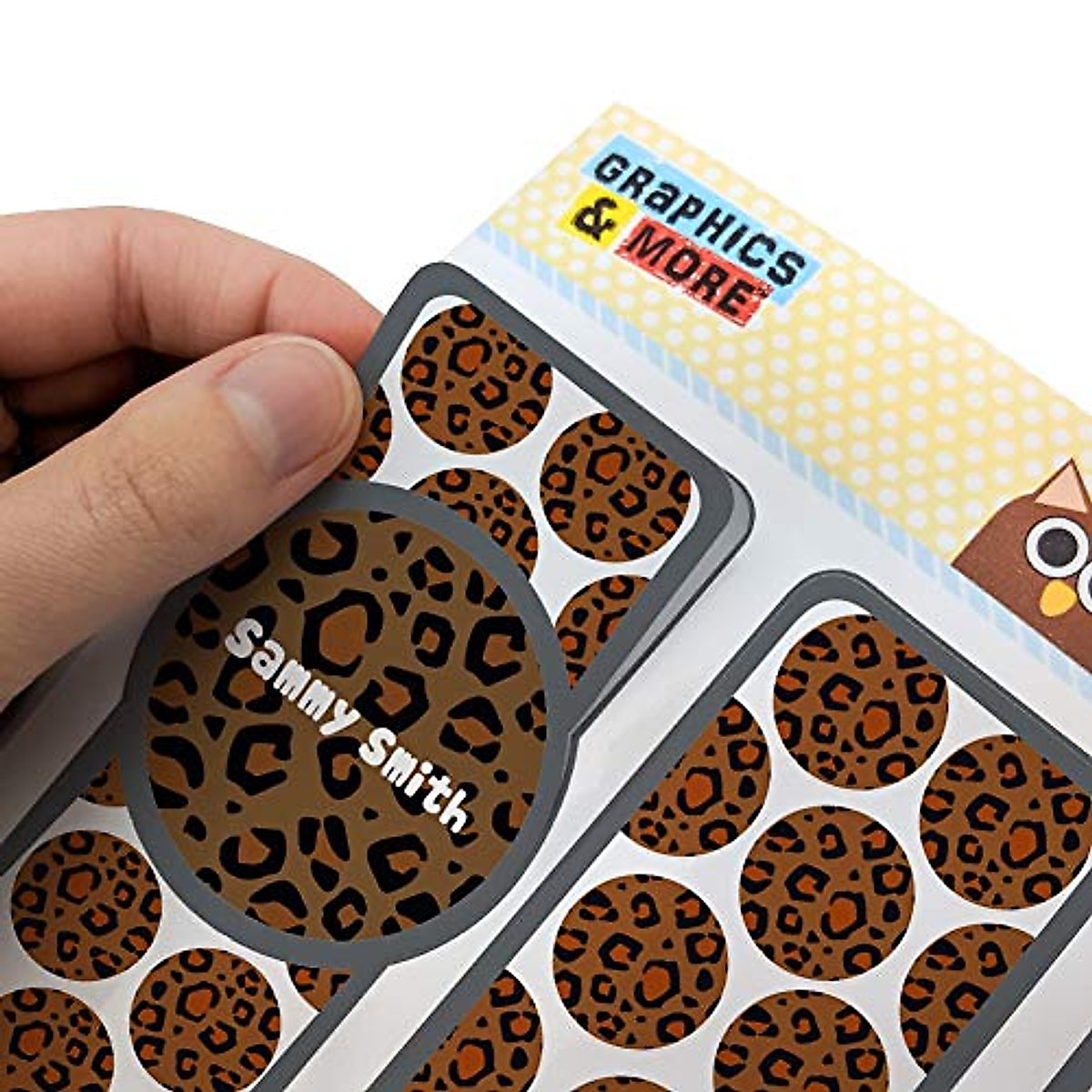 Personalized Custom 1 Line Leopard Animal Print Set of 3 Glossy Laminated Bookmarks