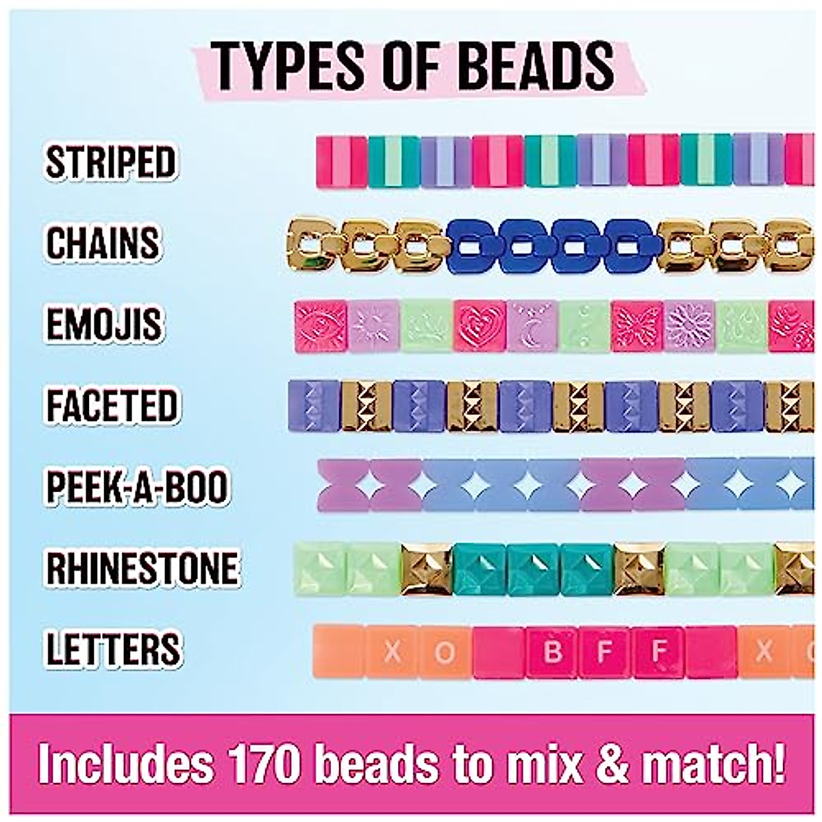 Cool Maker PopStyle Bracelet Maker, 170 Beads for Bracelets, Make & Remake 10 Bracelets, Bracelet Making Kit, DIY Arts & Crafts Kids Toys for Girls