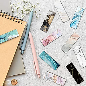 WAVEYU Magnetic Bookmarks for Women Men Magnet Page Markers Assorted Book Markers for Book Lovers Students Teachers Adults Kids for School Home Office Reading Stationery,10 Marble Designs
