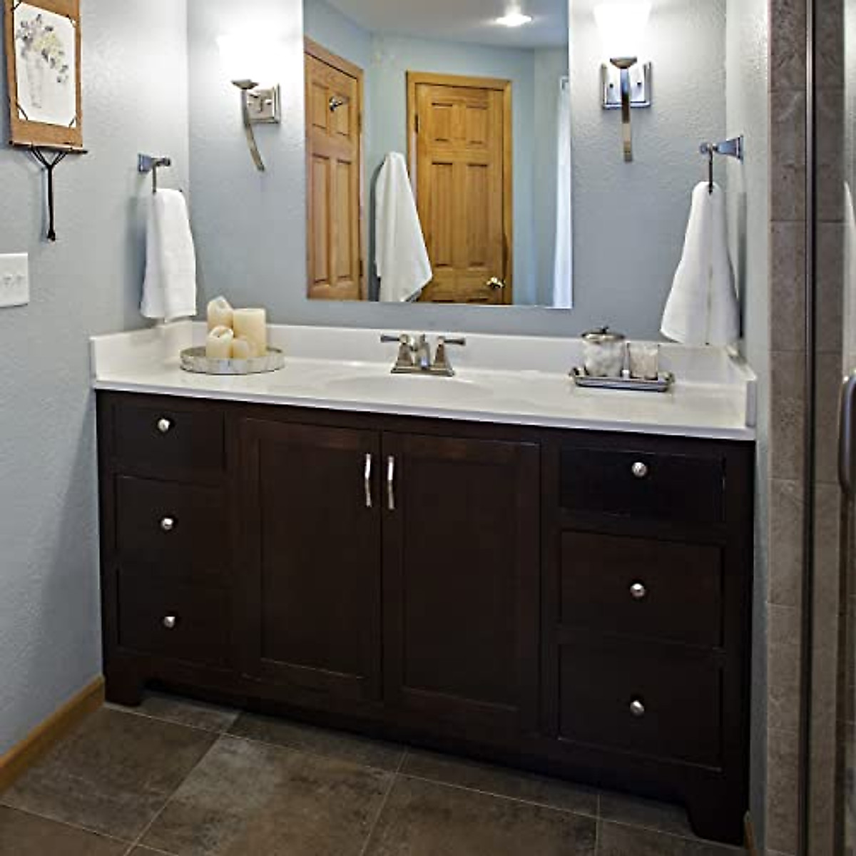 Design House 553354 Single Bowl Cultured Marble Vanity Top, 61 22-Inches, White