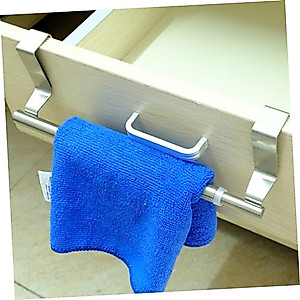 Anneome 2pcs Stainless Steel Rack Towel Rack Towel Holder Stand Towel Stand Kitchen Towel Hanger Towel Storage Rack Towel Hanger Over Cabinet Bath Towel Rod Bathroom Accessories Silver