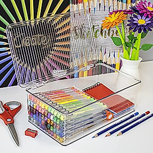 Sorbus Pantry Storage Organizer with Lids- Clear Plastic Refrigerator Organizer Bins- MultiPurpose & Versatile Stackable Cabinet Organizers- Cosmetics, Laundry, Office Supplies, Food Organizer- 2 Pack