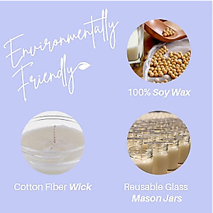 Nika's Home Fresh Cut Flowers Soy Candle 12oz Mason Jar Non-Toxic White Soy Handmade, Long Burning 50-60 Hours Highly Scented All Natural, Clean Burning Candle Gift Décor