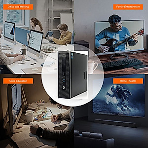 HP Elitedesk 800 G1 SFF Desktop PC,Refurbished Desktop i7,Win 10 Business Computers,32GB RAM,2TB SSD,DVD,DP,HDMI,WiFi,BT,VGA,USB,Wireless Keyboard and Mouse + TJJ Mouse PAD (Renewed)