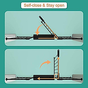 Fairy Baby Narrow Baby Gate for Doorway Stair 22.8"-25.5" Wide Pressure Mounted Pet Gate Walk Thru Child Safety Gate Black