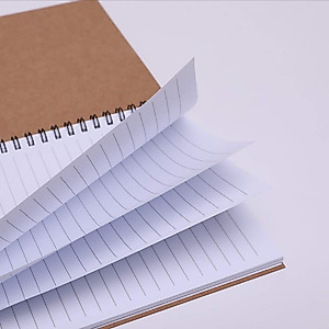 DENSET Spiral Notebooks College Ruled, Lined For Memo Diary Journal, Wirebound Notepads 100 Pages (50 Sheets), 8.4 inches x 5.7 inches , 2 Pcs