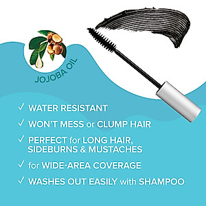 RED by Kiss Quick Cover Root Touch Up Rescue, Mascara Natural Water-Resistant Temporary Gray Concealer Cover Up Brush for Hair Mustache & Beard (Natural Dark Brown) (2Pcs)