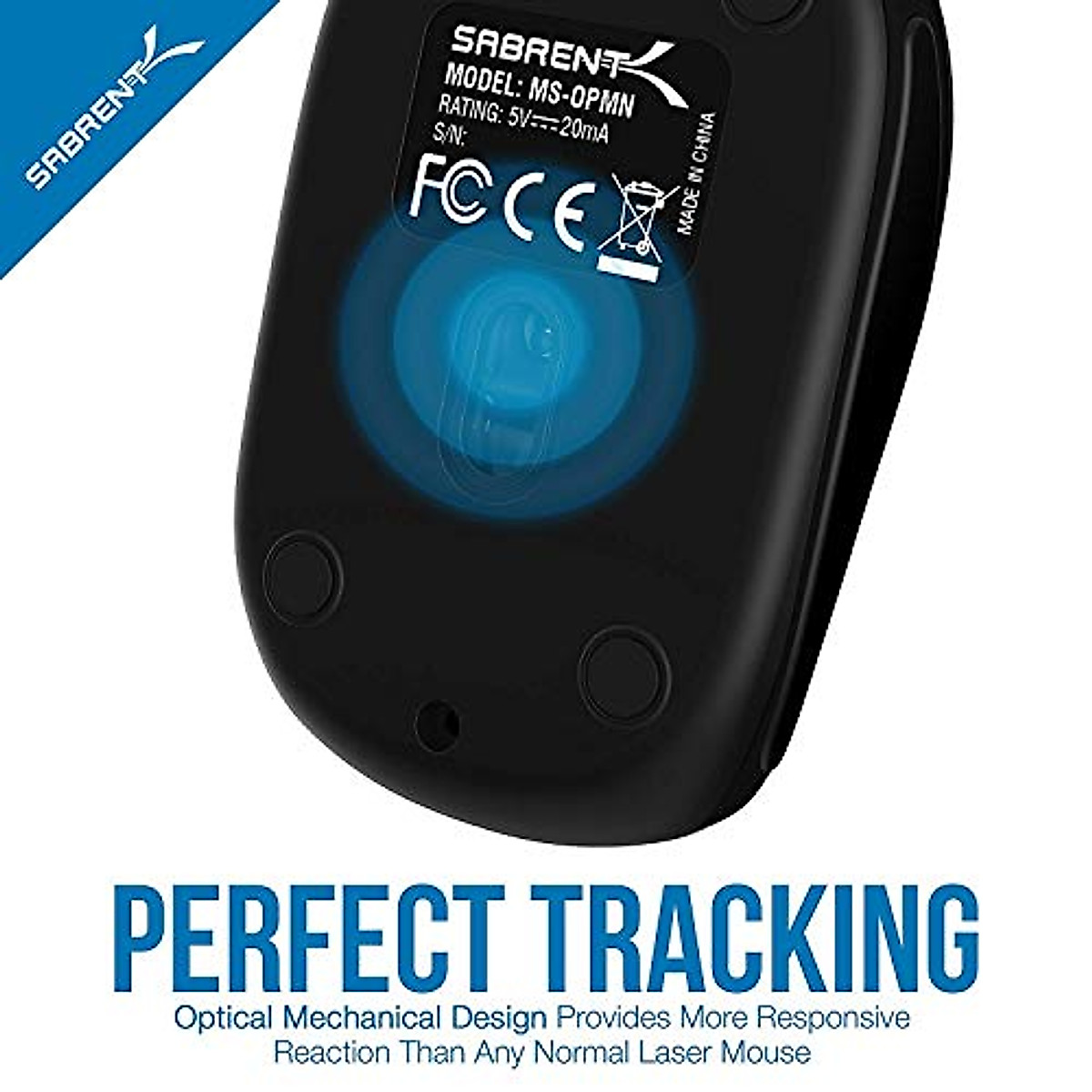 SABRENT Mini Travel USB Optical Mouse with Retractable Cable (MS-OPMN)