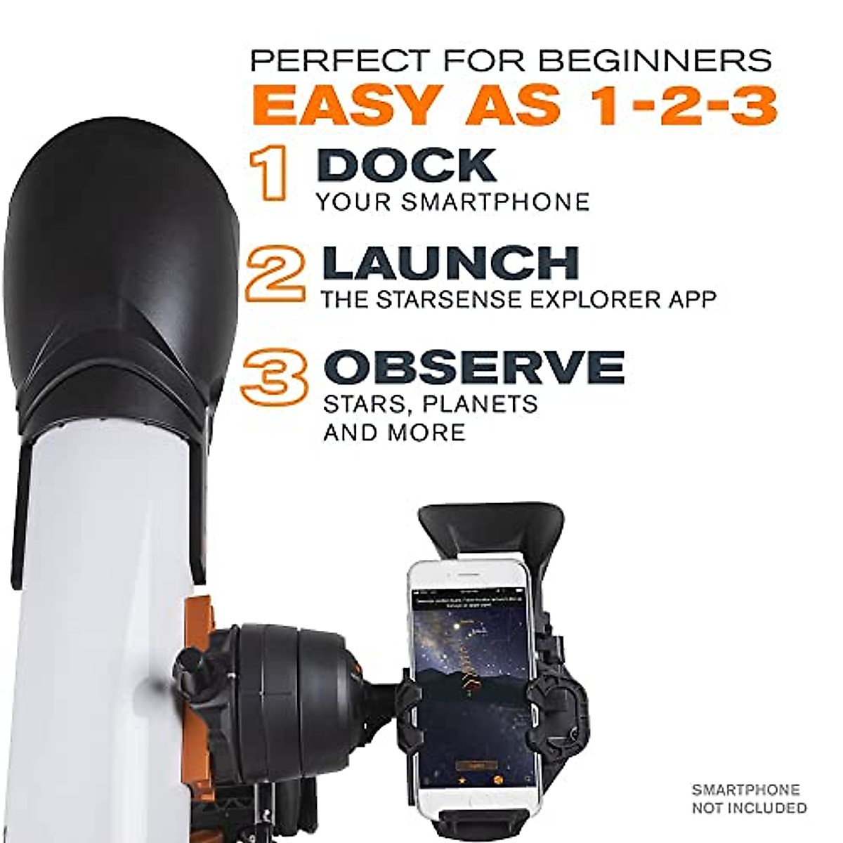 Popular Science StarSense Explorer DX 100AZ Smartphone App-Enabled Telescope – Works with StarSense App to Help You Find Stars, Planets & More – iPhone/Android Compatible