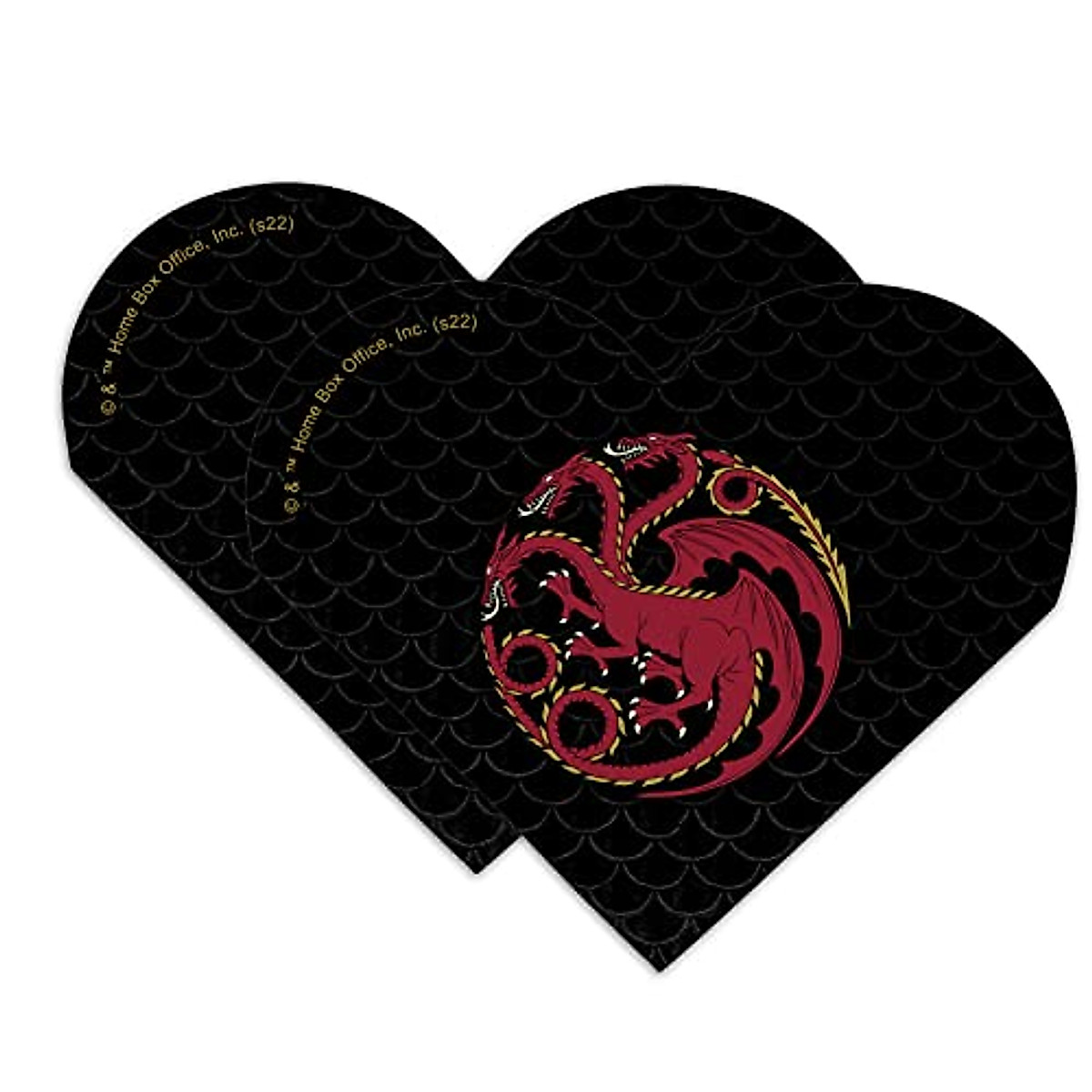 House of The Dragon Targaryen Sigil Scales Heart Faux Leather Bookmark - Set of 2