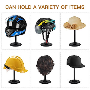 XIAO PEI Hat Holders Vintage Dome Shape Design Removable Metal Hat Rack/Helmet/Cap/Wig Storage Holder Display Stand. (2 Black)