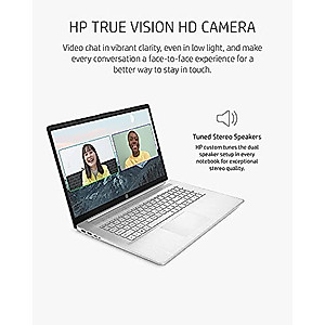 2021 Newest HP 17 Laptop, 17" HD+ Anti-Glare Screen, 11th Gen Intel Core i5-1135G7, Intel Iris Xe Graphics, 32 GB RAM, 1 TB PCIe SSD, Long Battery Life, Webcam, Mics, Win10, Silver + Microfiber Cloth
