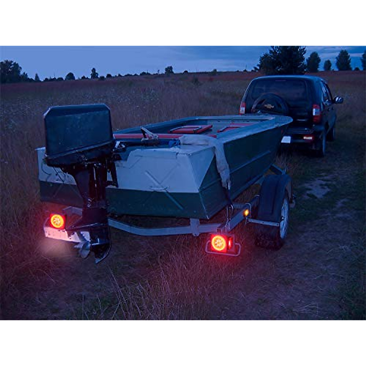 LINKITOM New Halo Submersible LED Trailer Light Kit, Super Bright Brake Stop Turn Tail License Lights for Camper Truck RV Boat Snowmobile Under 80 Inch, IP68 Waterproof