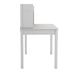 Martha Stewart Kids' Desk with Hutch and Chair Set by Guidecraft - Gray: Kids Table and Chair Set with Storage Cubbies and Bulletin Board, Wooden Study Desk for Boys or Girls Bedroom