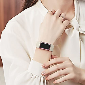 4 PACK Screen Protector Compatible with Fitbit Charge 5(NOT for Charge 4/3),TPU All-Around Protective Case Cover Rugged Bumper Shell Accessories for Charge5 Smartwatch,Black/Silver/Rose Gold/Rose Pink