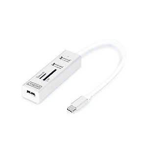 DIGITUS USB Type-C Adapter Cable and HUB White White