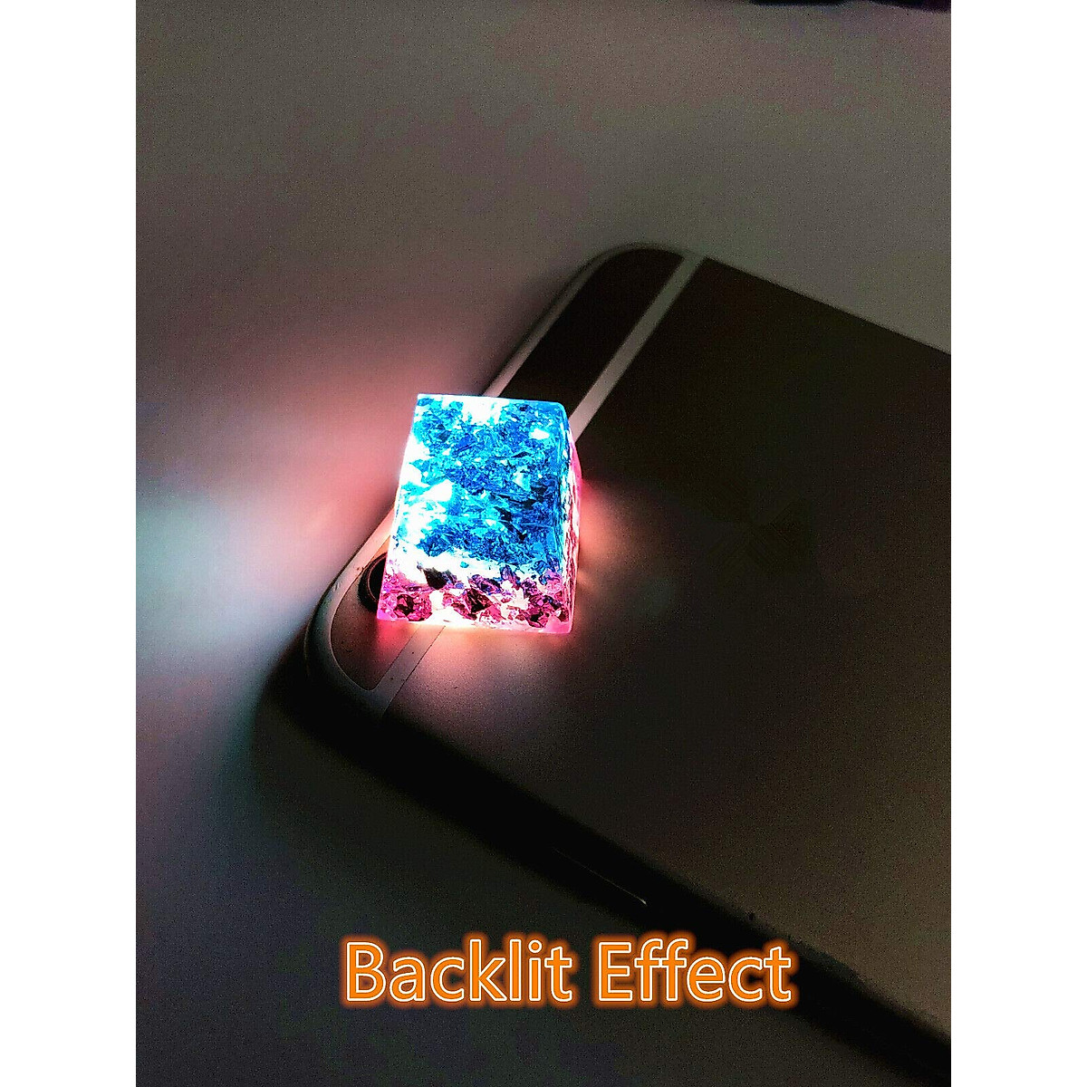 Handmade Resin R4 Keycap Jewelry Blue Pink 2.0 for Cherry MX RGB Gaming Mechanical Keyboard