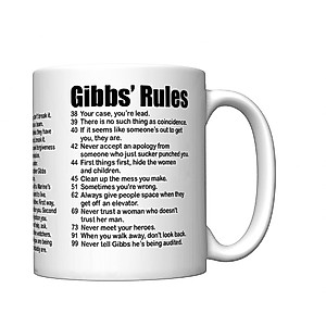 CJ Artisans NCIS 2023 Gibbs' Rules Coffee Mug (All 38 Rules)