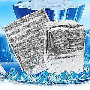 prettDliJUN 20Pcs Thermal Keep Cold/Hot Lunch Bag Food Pouch, Aluminum Foil Insulation Disposable Food Delivery Container