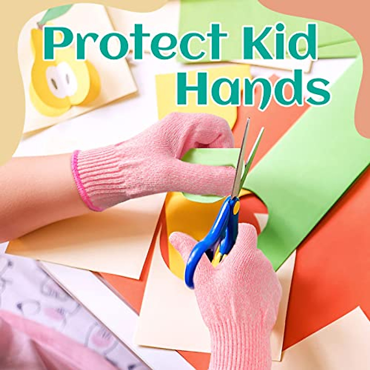 Evridwear Cut Resistant Gloves for Kids 7-9 Years, Level 5 Protection Cutting Gloves Food Grade for Cooking, Whittling, Wood Carving, Gardening and DIY