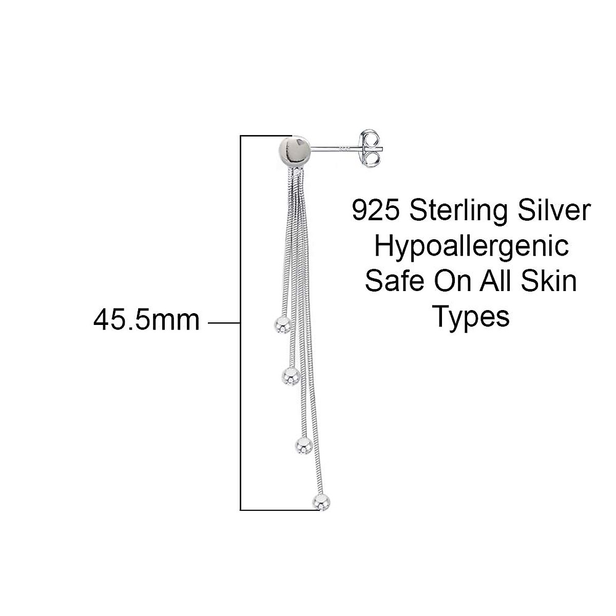 Savlano 925 Sterling Silver 18k Gold Plated Dangle Drop Ball Tassel Stud Earrings For Women and Teens Comes In White Gold, Yellow Gold & Rose Gold Colors Comes With Savlano Gift Box