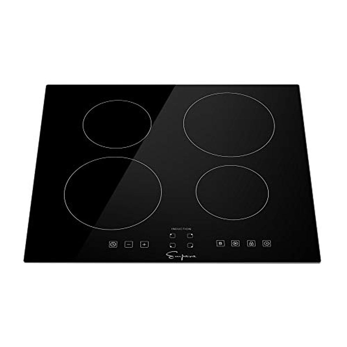 Empava 24” Electric Stove Induction Cooktop with 4 Power Boost Burners Smooth Surface Vitro Ceramic Glass in Black, 24 Inch