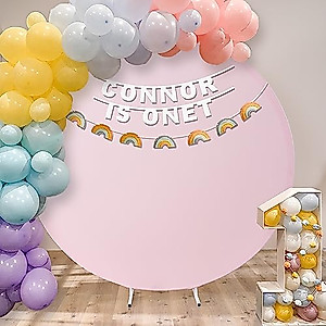 7.2ft Baby Pink Round Backdrop Cover Suitable for 7ft/7.2ft Circle Stand Polyester Iovry Birthday Party Wedding Photography Circle Arch Backdrop Cover