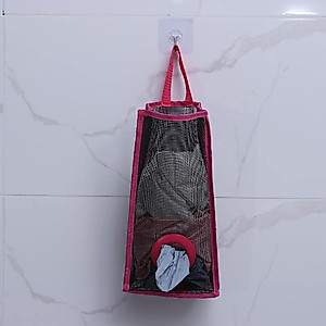 HomeSoGood 3 Pack Garbage Bag Storage Breathable Mesh Hanging Holder Foldable Recycle Plastic Bag Organizer Dispensers for Home and Kitchen