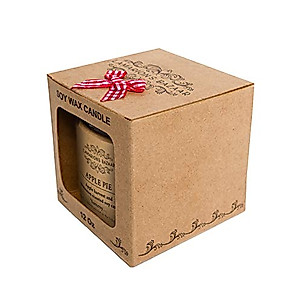 Apple Pie - Apple and Cinnamon Scented Soy Candle with Cinnamon Powder Decor- Large Soy Candle in a Kraft Box