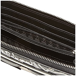 Karl Lagerfeld Paris Women's Maybelle Zip Wallet, Black/Orange SLG, One Size