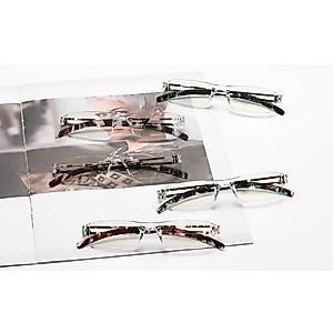 Viseng 3 pairs of reading glasses, blue light blocking glasses, computer reading glasses for men and women, fashionable rectangular one-piece glasses frame+2.5