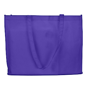 DALIX 20" Extra Large Reuseable Eco-Friendly Recycled Material Tote Bag in Purple-2 Pack
