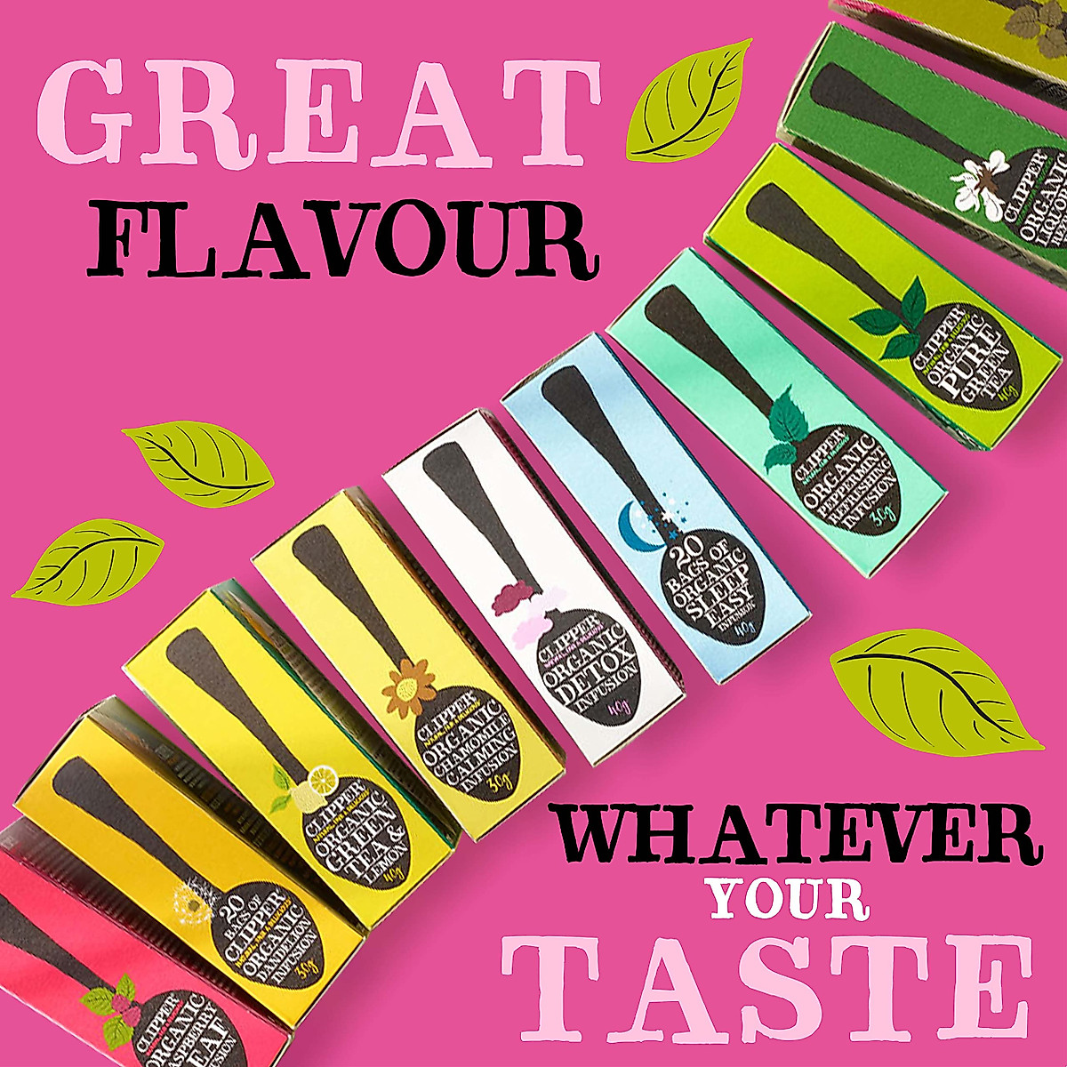 Clipper Tea Organic Herbal & Green Tea Selection/Sampler, Gift Box - Eco Friendly, Self Care, Fair Trade. Assorted Individually Wrapped Tea Bags, 1 box, 45 Unbleached Tea Bags, Gifting