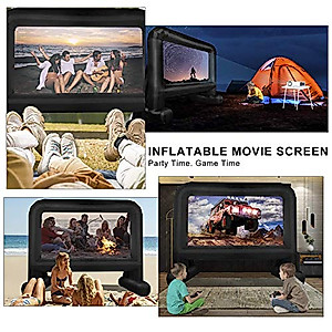 Inflatable Movie Screen Outdoor, OUTTOY Inflatable Projection Screen with Quiet Fan and Storage Bag, Easy Set up, Mega Blow Up Screen for Backyard Movie Night, Theme Parties, Celebrations-16FT