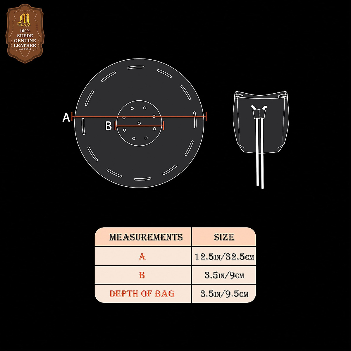 Mythrojan Medieval Jewelry Belt Pouch LARP Renaissance Waist Bag with Adjustable Strap, Suede Leather for Cosplay and Historical Reenactments - Dark Green