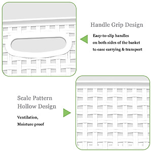 Xyskin 6-Pack Plastic Small Storage Weave Baskets, Nesting Shelf Basket for Cabinets and Pantry