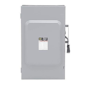 Square D - D324N General Duty Safety Switch, Fusible, 200-Amp, 240V, 3-Pole, Indoor, W/Neutral