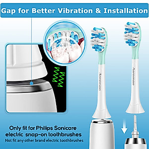 Aoremon Replacement Toothbrush Heads for Philips Sonicare C3 Premium Plaque Control HX9044/65 G3 Premium Gum Care HX9054/65, 6 Brush Heads, White