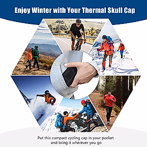 Hikenture Winter Skull Cap Helmet Liner, Thermal Cycling Cap Ski Hat for Men and Women, Cold Weather Running Beanie Fleece Bike Hat,Black