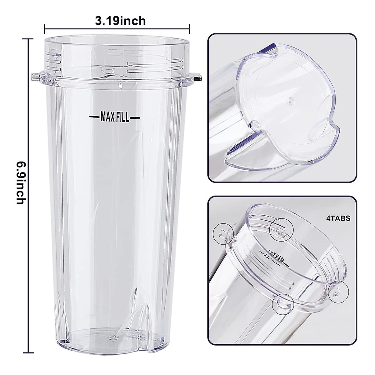 Joyparts Replacement Parts Blade with cup,Compatible with Ninja Blender QB3000/QB3000SSW/QB3004/QB3005